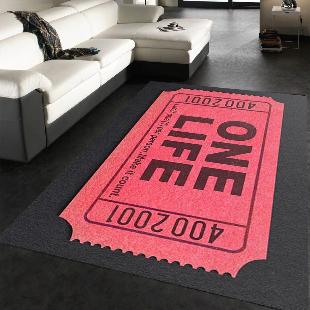 Ticket Rug,vintage Tickets,one Life Rug,motivational Rug,poster Rug ...