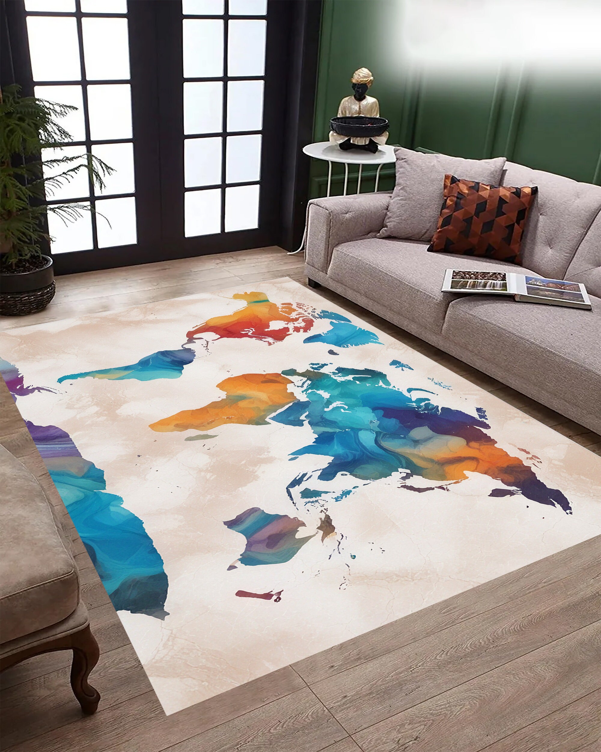 Vintage World Map Rug,map Rug,world Map Carpet,map Area Rug,old Map Rug ...