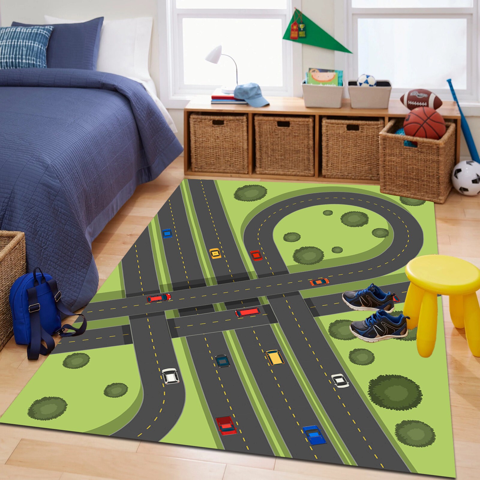 Traffic Rug,city Rug,traffic Lights Rug,intersection Carpet,city Lights ...