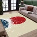 Japanese Style Rug,wavy Rug,red Moon Carpet,living Room Rug,far East ...