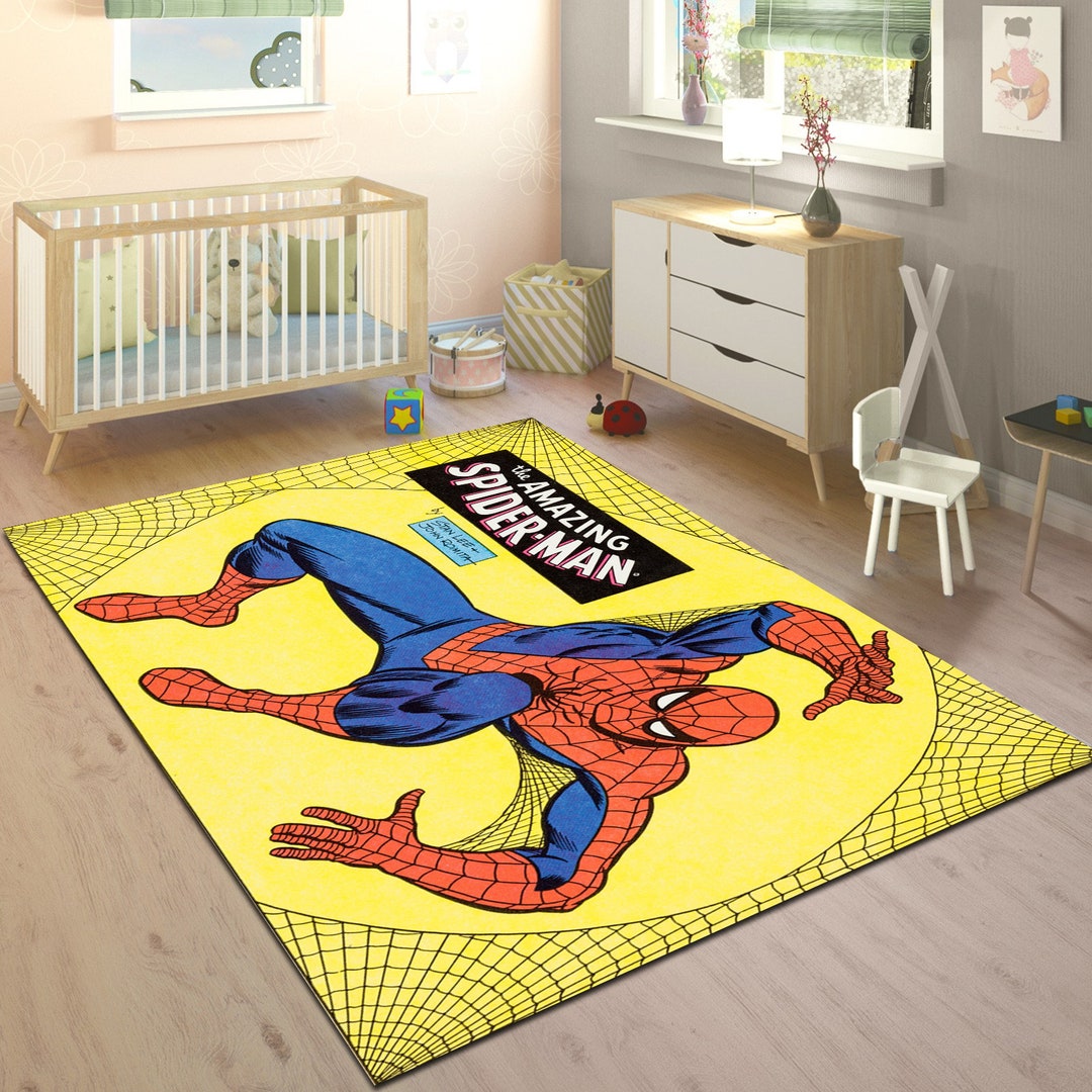 Spiderman Comic Rug,spiderman Area Rug,game Room Carpet,avengers Carpet ...