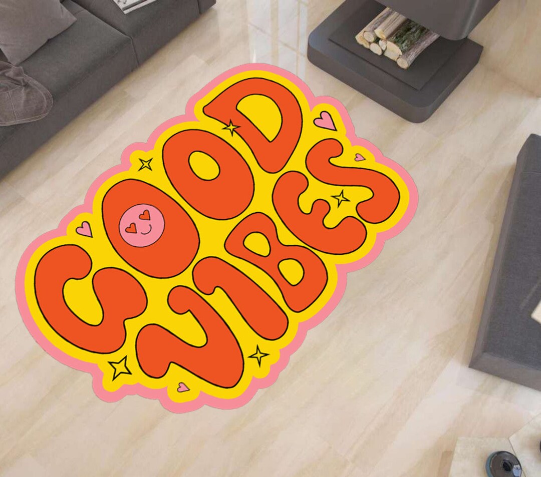 Good Vibes Rug,motivation Rug,funny Rug,teens Room Rug,gift for Her ...