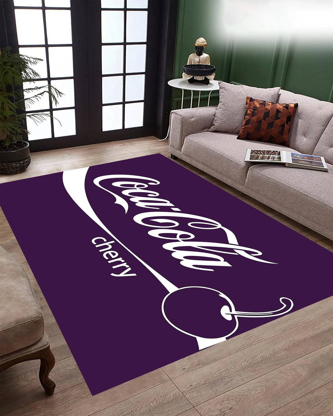 Coca Cola Cherry Rug: Purple Coke, Vintage Decor - Etsy