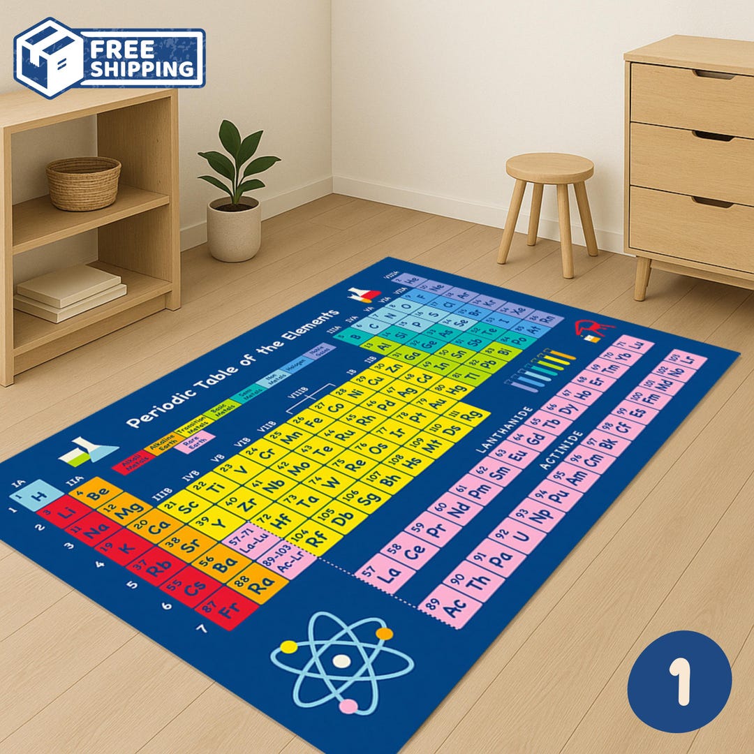 Periodic Table Rug for Kids,educational Science Carpet,chemistry ...