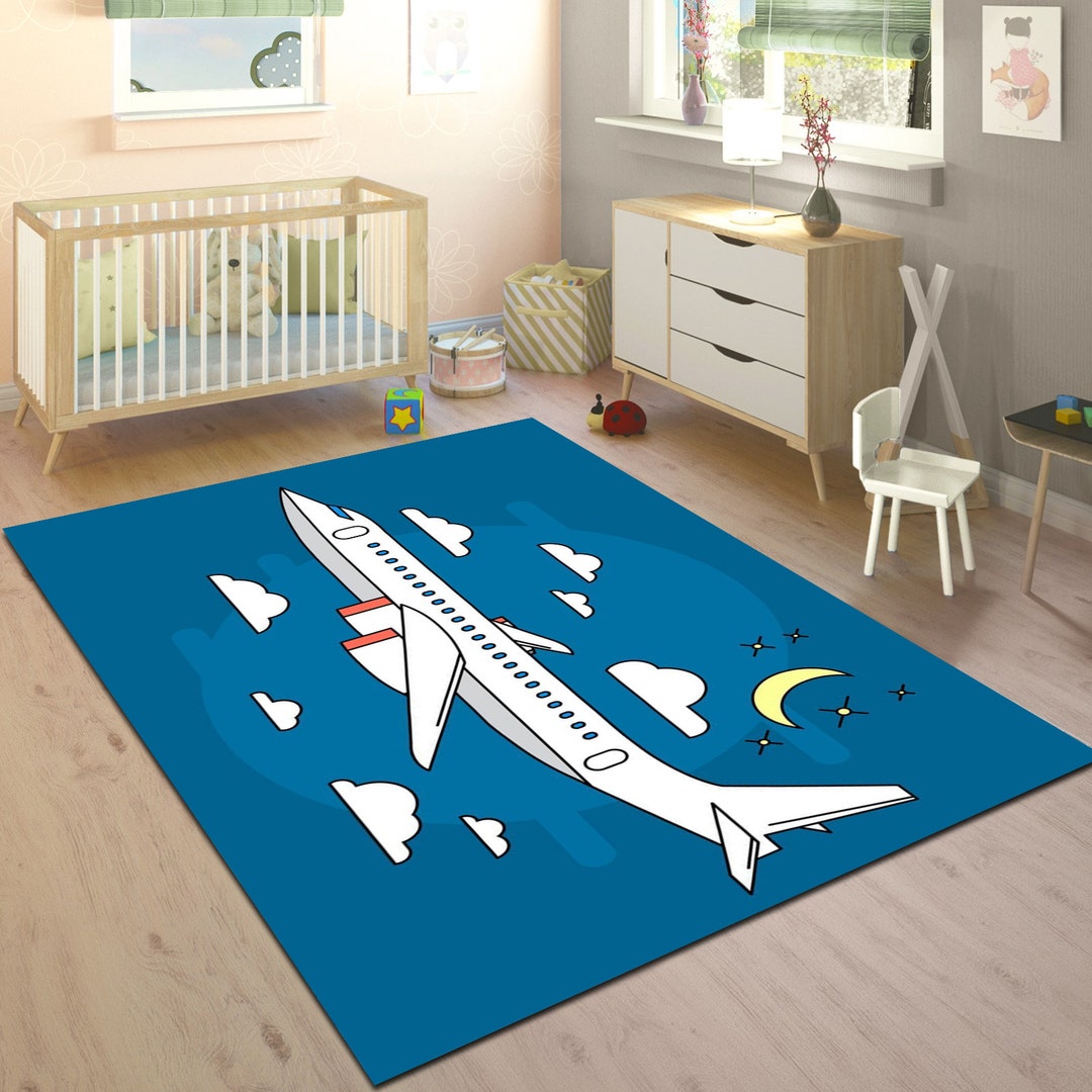 Plane Rug,airplane Rug,plane Home Decor,kids Room Rug,game Room Rug ...
