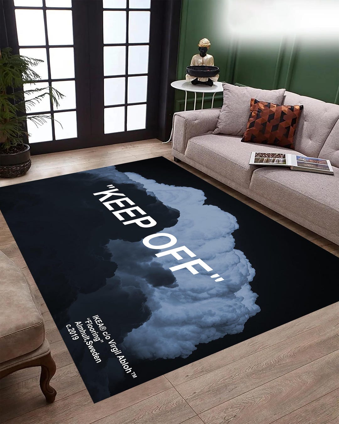 Keep off Rug,cloud Rug,keep off Home Decor,modern Carpet,blue Keep off ...