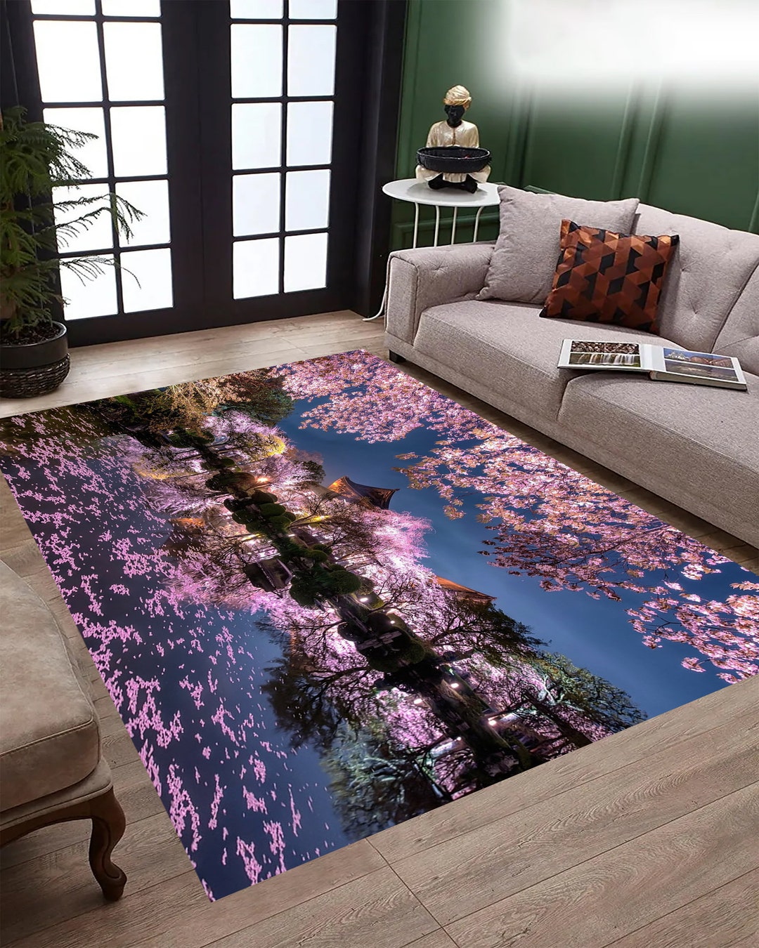 Sakura Blossoms Rug,cherry Blossoms Rug,japanese Sakura Rug,scenery Rug ...