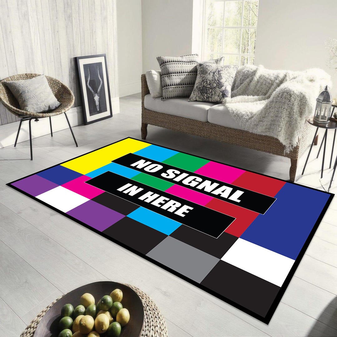 No Signal Colorful Rug: Modern Design, Non-slip - Etsy