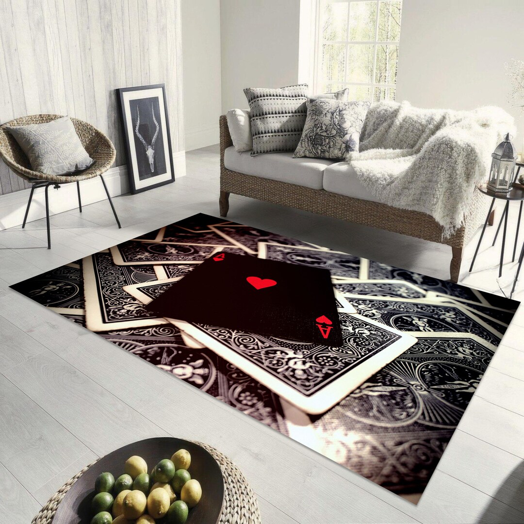 Playing Cards Rug,poker Rug,spades Rug,personalized Gift,soft Carpet ...