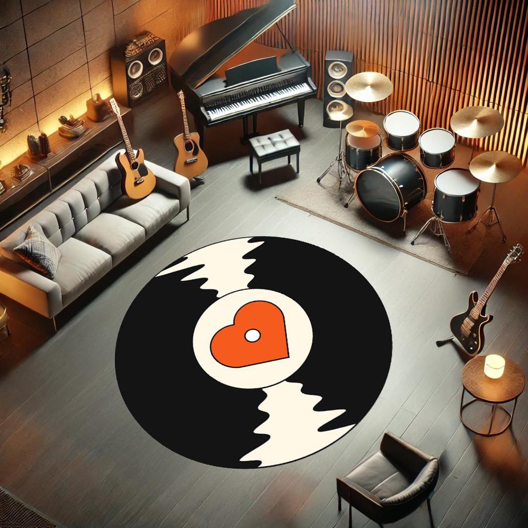 Broken Vinyl Record Rug,custom Vinyl,inspired Floor Mat,personalized ...