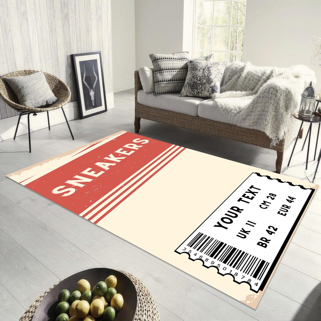 Personalizable Rug,customized Label Rug,retro Sneakers Rug,sneakers Rug ...
