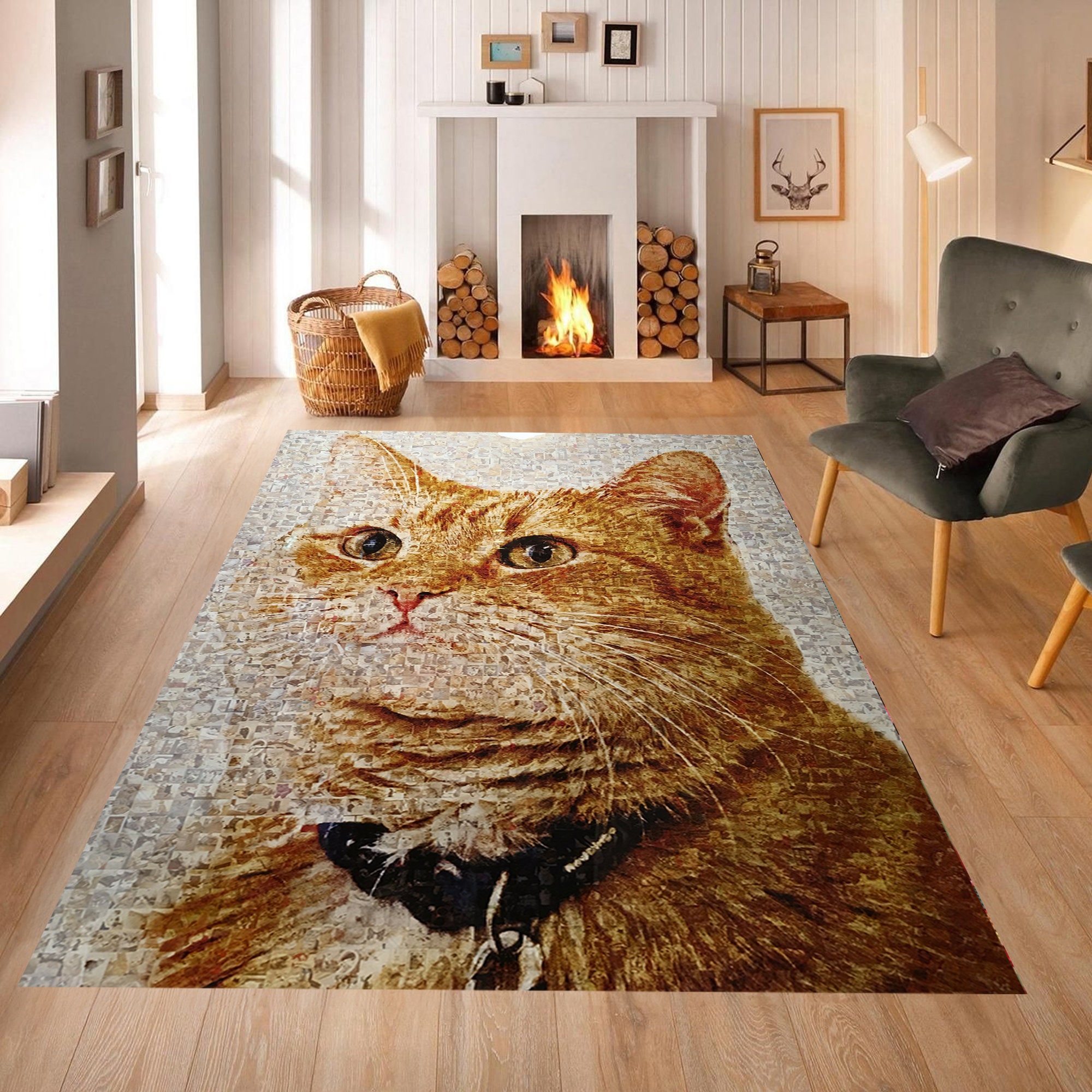 Cat Rug,cute Animal Rug,kitten Rug,pet Pattern Carpet,animal Area Rug ...