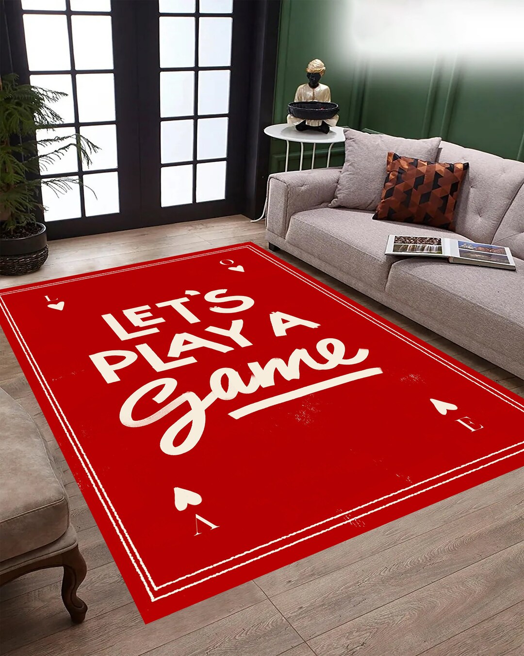 Playing Card Rug,play Game Rug,valentines Rug,red Carpet,game Room Rug ...