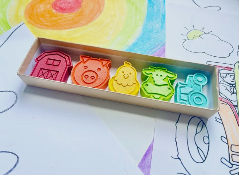 Farm Animal Themed Crayon Gift Box Party Favor - Etsy