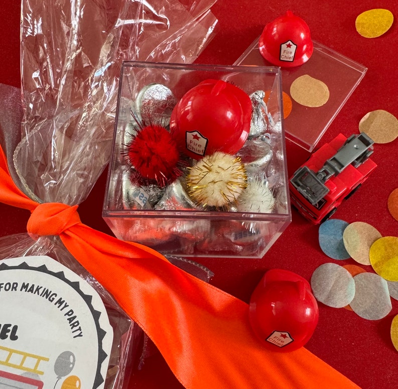 Fire Truck Themed Candy Party Favor, Fireman Favor, Candy Favor ...