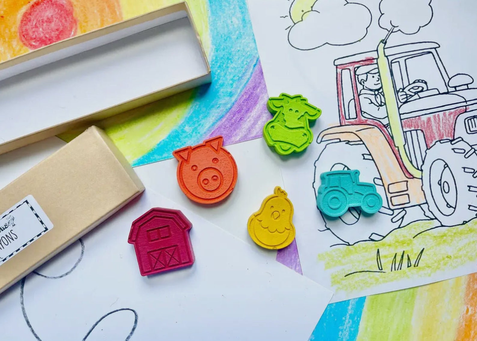 Farm Animal Themed Crayon Gift Box Party Favor - Etsy
