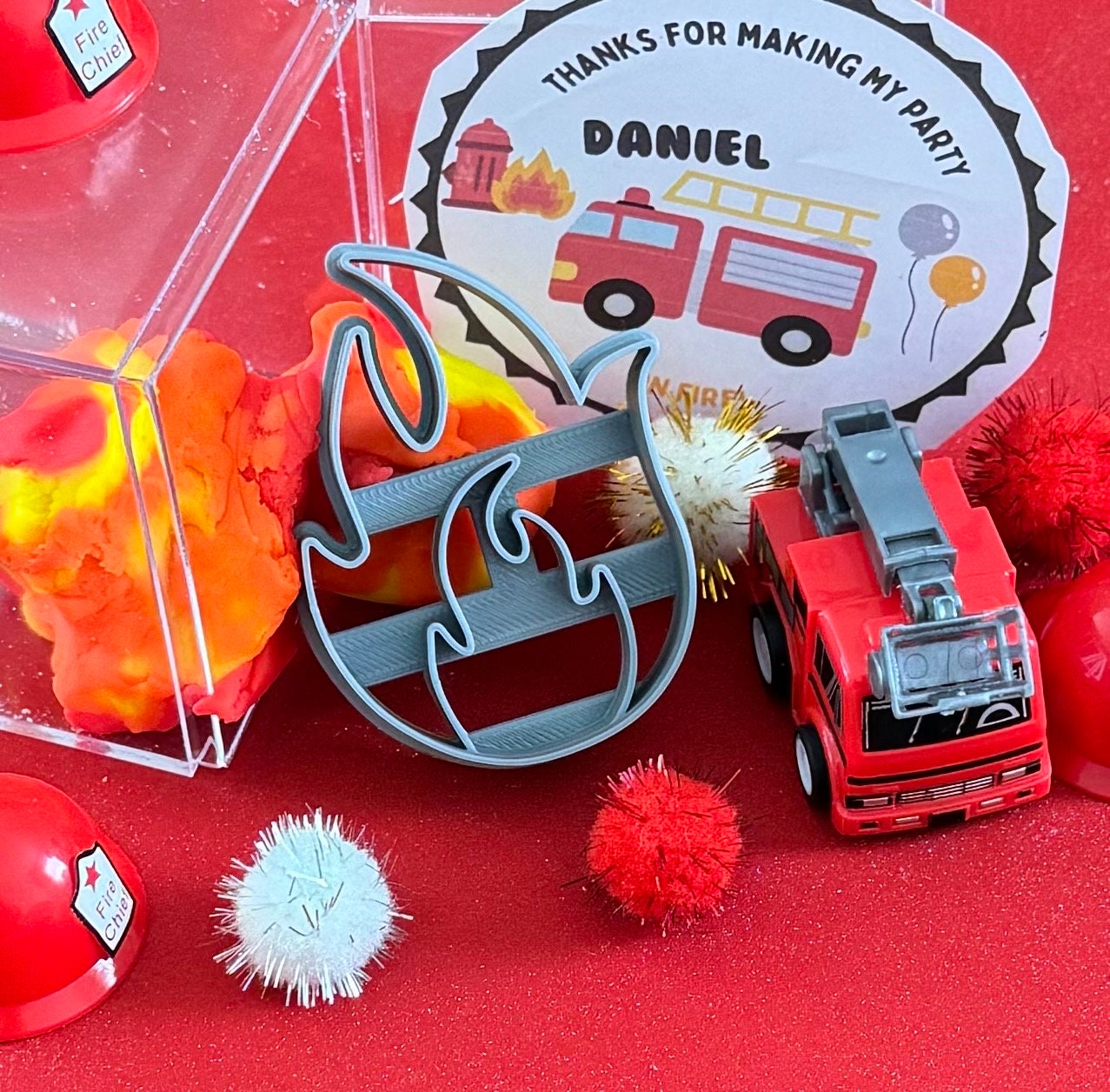 Fireman Party Favor Boxes Sensory Kit for Kids Birthday Gift Playdoh ...
