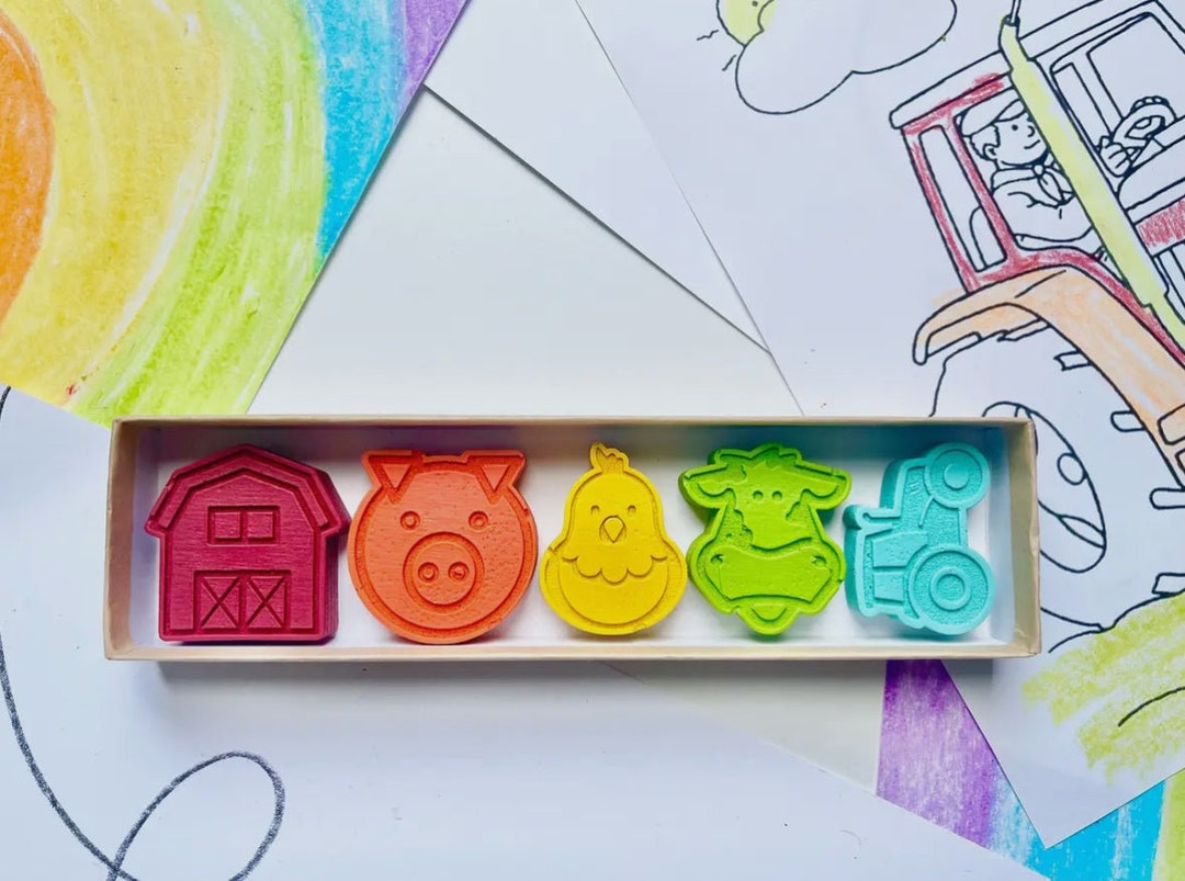 Farm Animal Themed Crayon Gift Box Party Favor - Etsy
