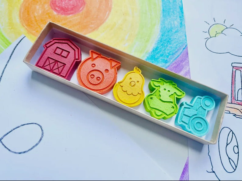Farm Animal Themed Crayon Gift Box Party Favor - Etsy
