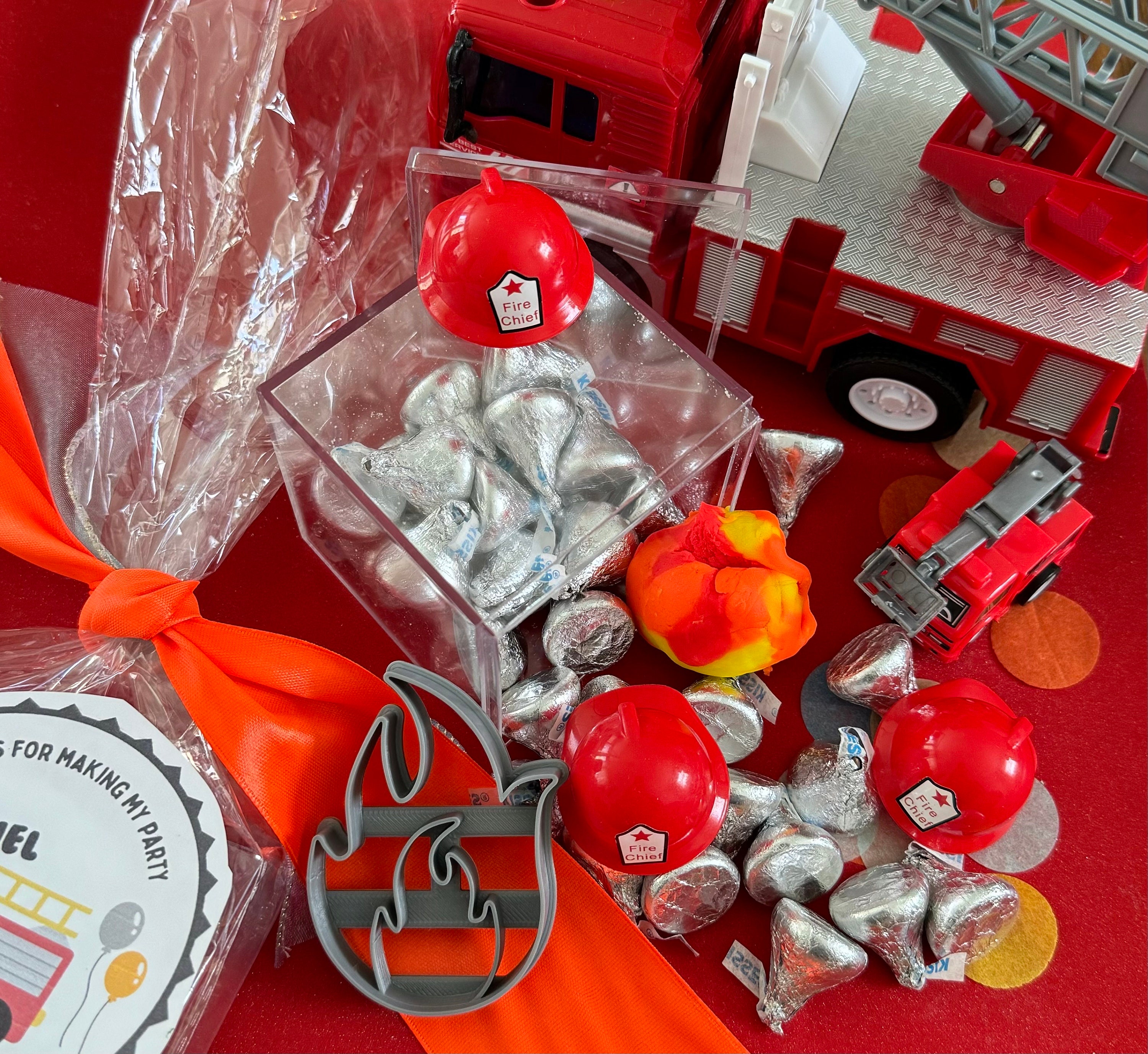 Fireman Party Favor Boxes Sensory Kit for Kids Birthday Gift Playdoh ...
