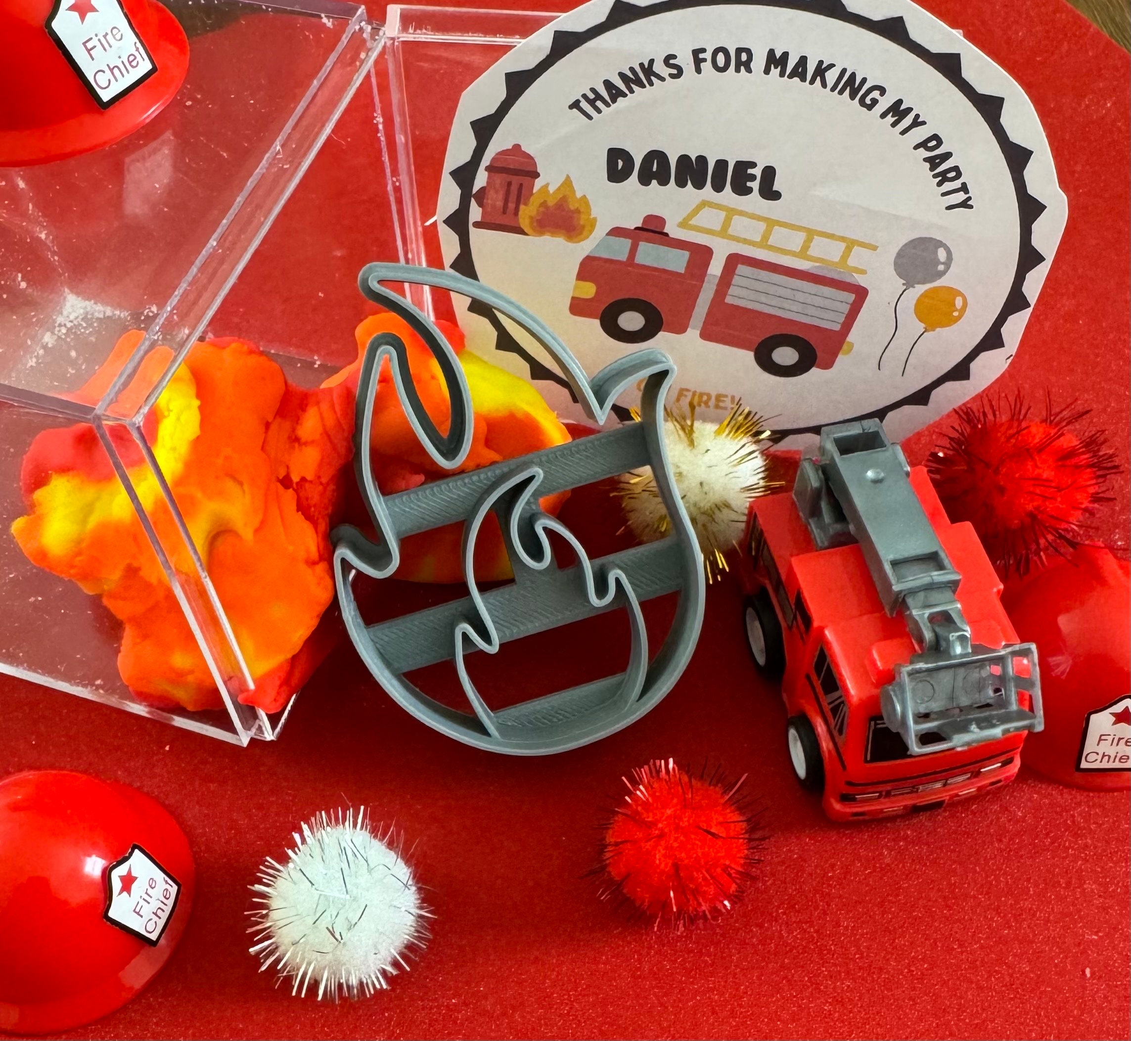Fireman Party Favor Boxes Sensory Kit for Kids Birthday Gift Playdoh ...