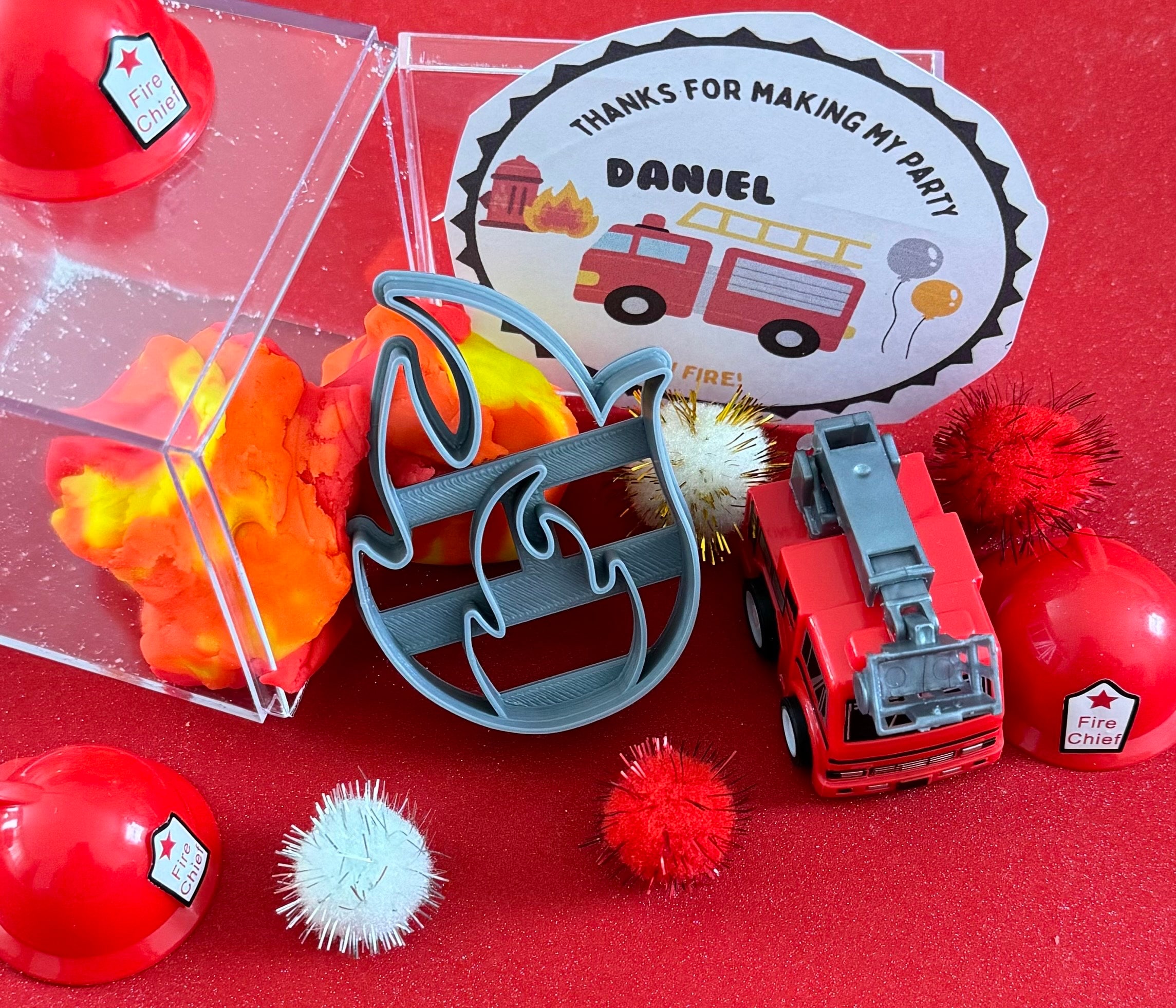 Fireman Party Favor Boxes Sensory Kit for Kids Birthday Gift Playdoh ...