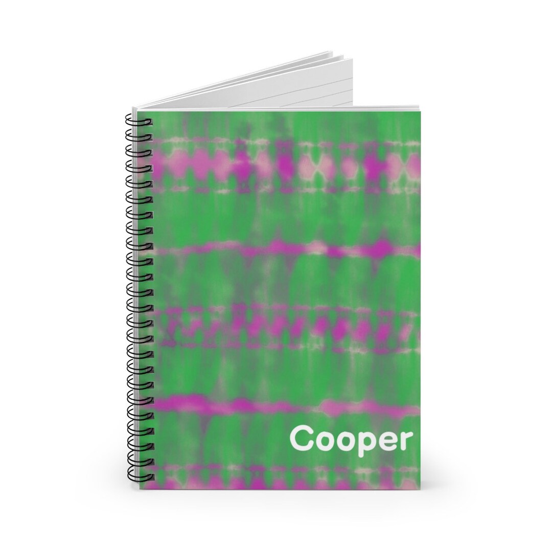 Personalized Tie-dye Notebook, Custom Journal, Green Tie-dye Custom ...