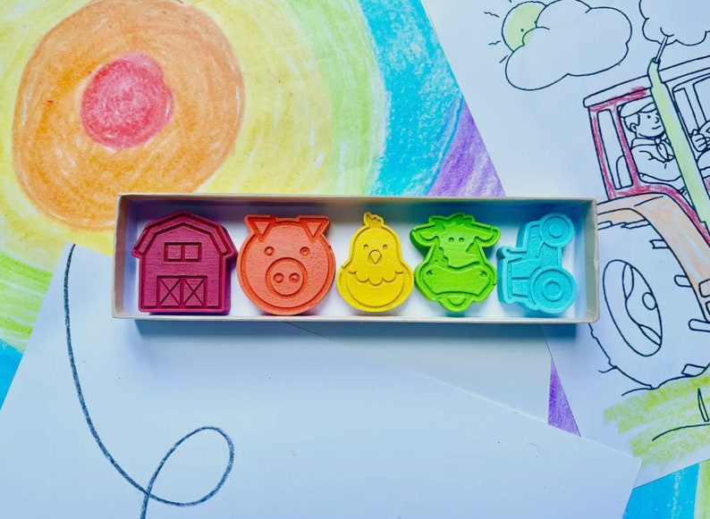 Farm Animal Themed Crayon Gift Box Party Favor - Etsy