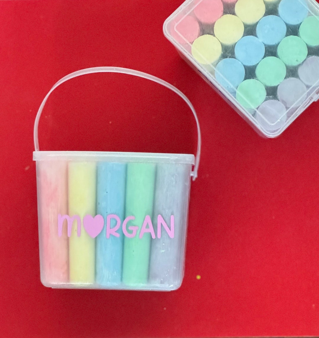 Kids Personalized Chalk Bucket Party Favor, Kids Birthday, Chalk Bucket ...