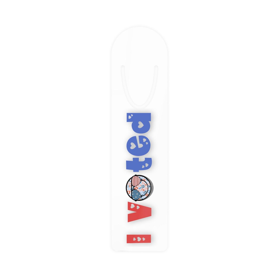 Red White and Blue I Voted Bookmark, Smiley Face Voter Sticker for ...