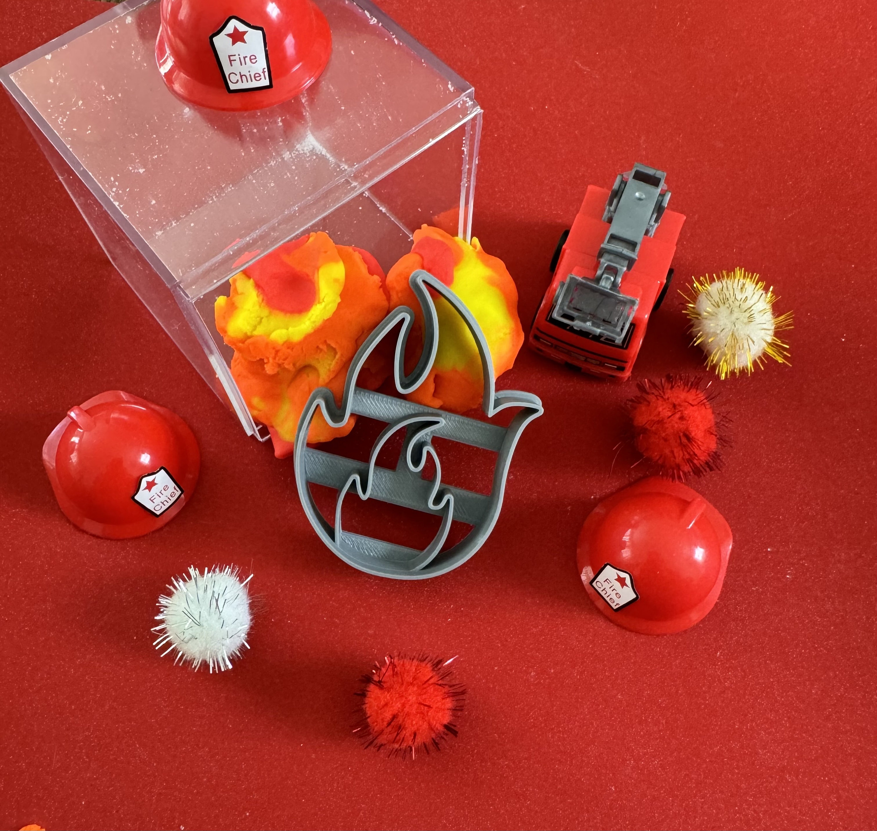 Fireman Party Favor Boxes Sensory Kit for Kids Birthday Gift Playdoh ...