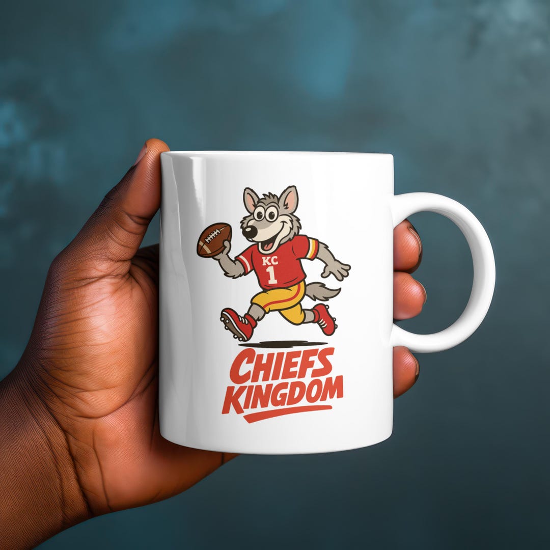 Kansas City Chiefs Mug KC Wolf Football Chiefs Kingdom Design Football ...