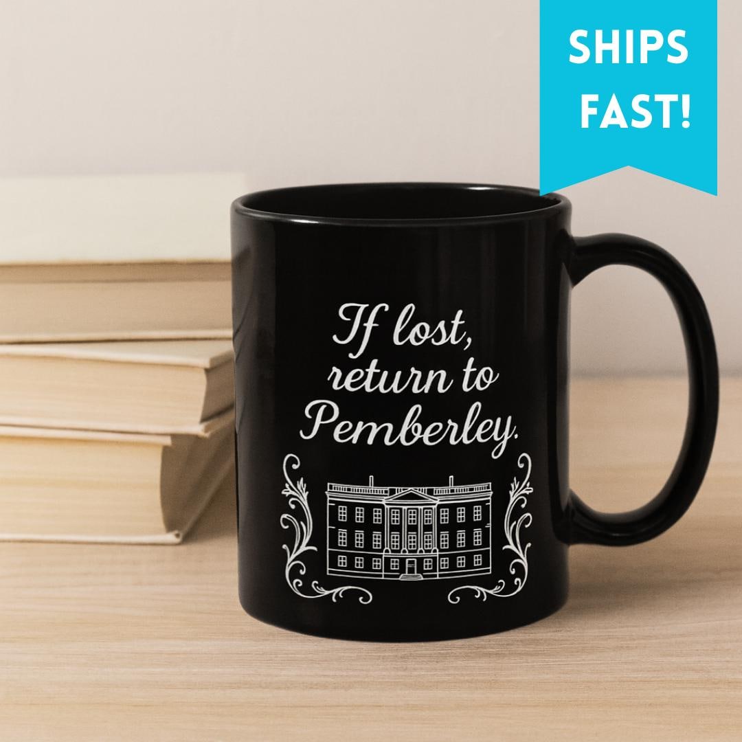 Jane Austen Pemberley Mug | Pride and Prejudice Coffee Cup | Regency ...