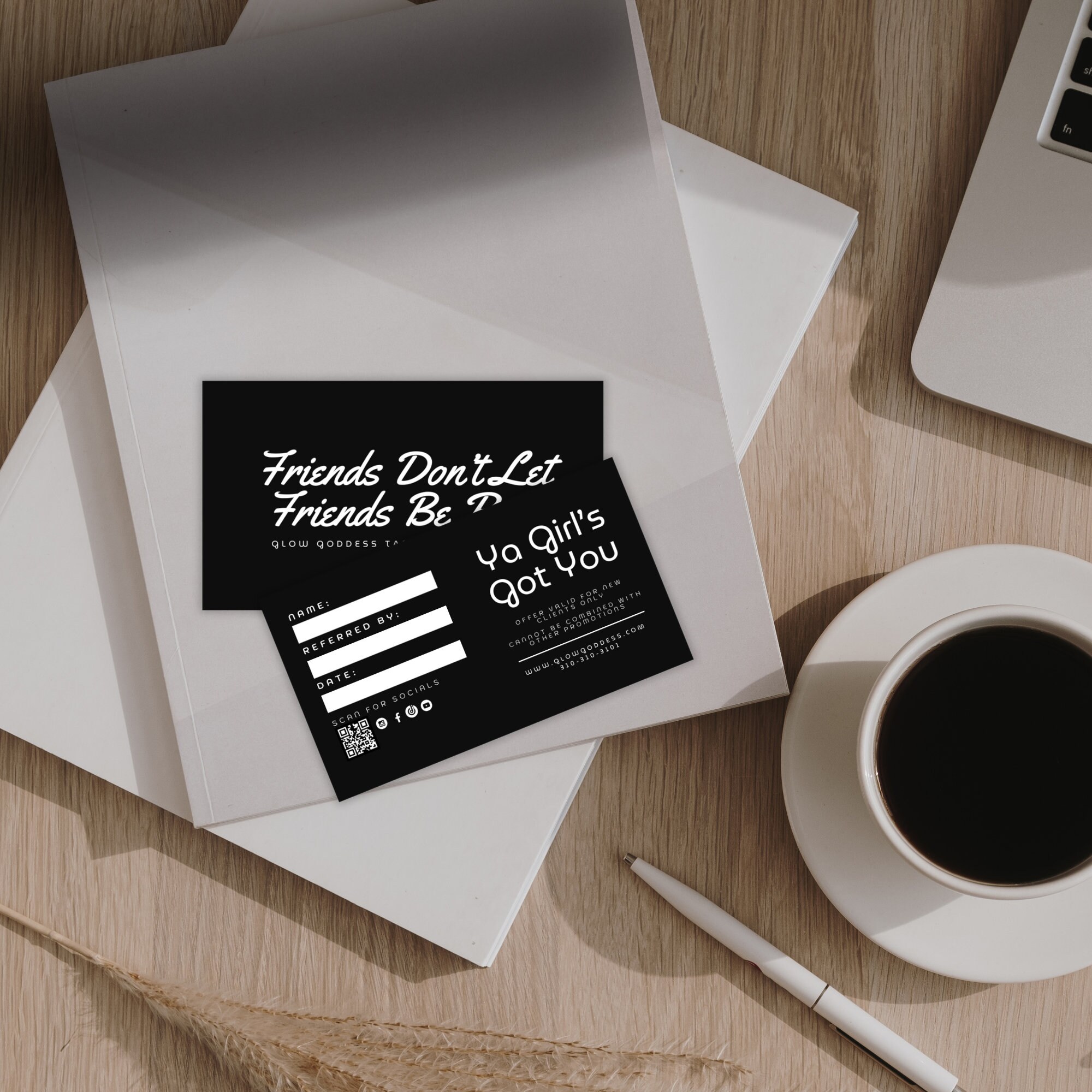 Spray Tanning Referral Card | Spray Tan Refer a Friend Cards | Editable ...