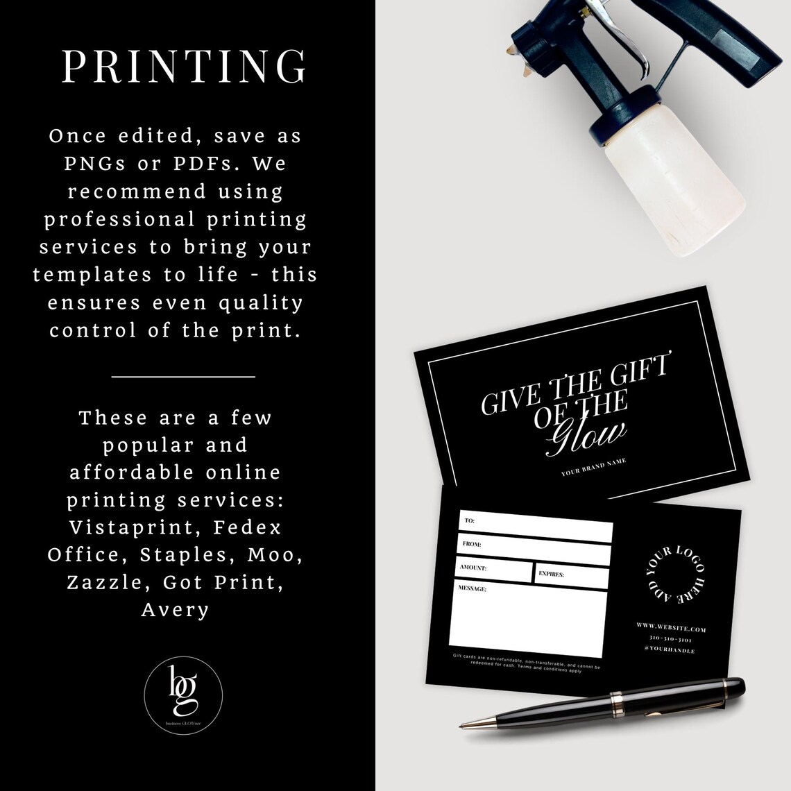 Spray Tanning Gift Card | Spray Tan Gift Voucher Design | Editable ...