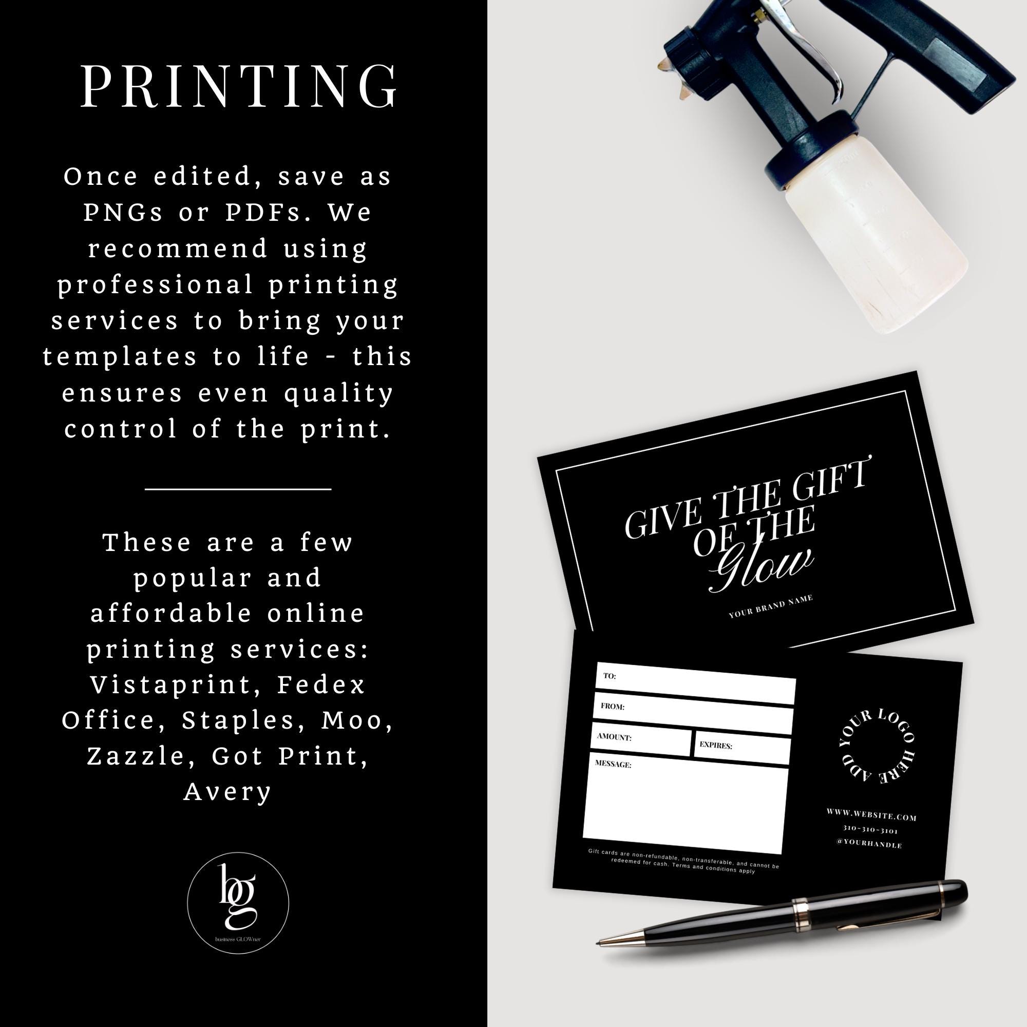 Spray Tanning Gift Card | Spray Tan Gift Voucher Design | Editable ...