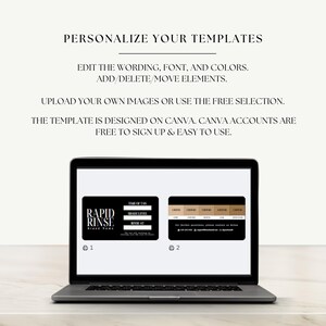 Spray Tanning Rapid Rinse Card | Express Spray Tan Time Card | Editable ...