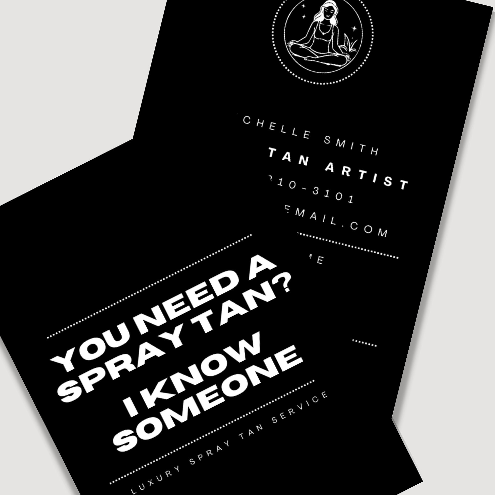 I Know Someone Spray Tan Artist Business Card Design Editable Template ...