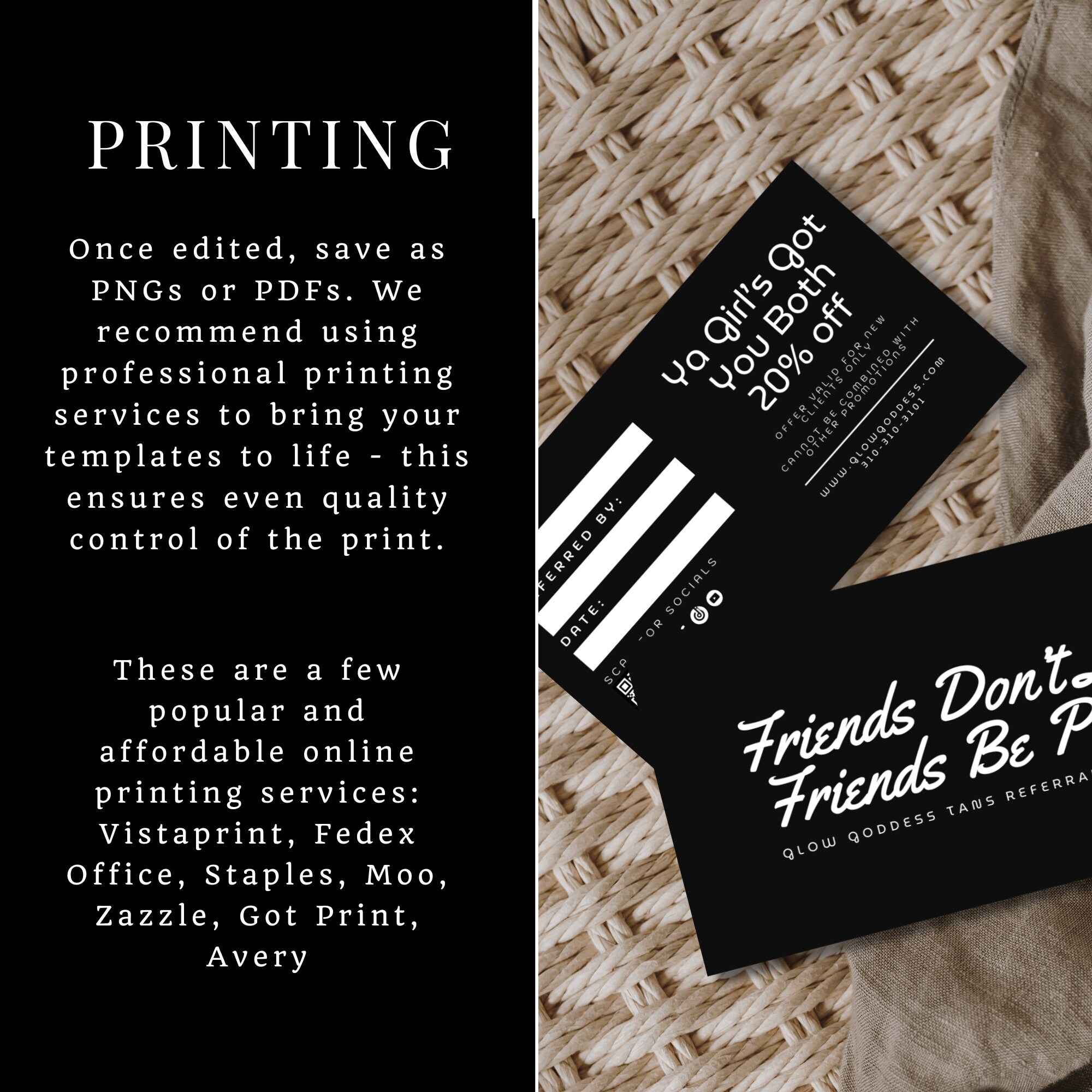 Spray Tanning Referral Card | Spray Tan Refer a Friend Cards | Editable ...