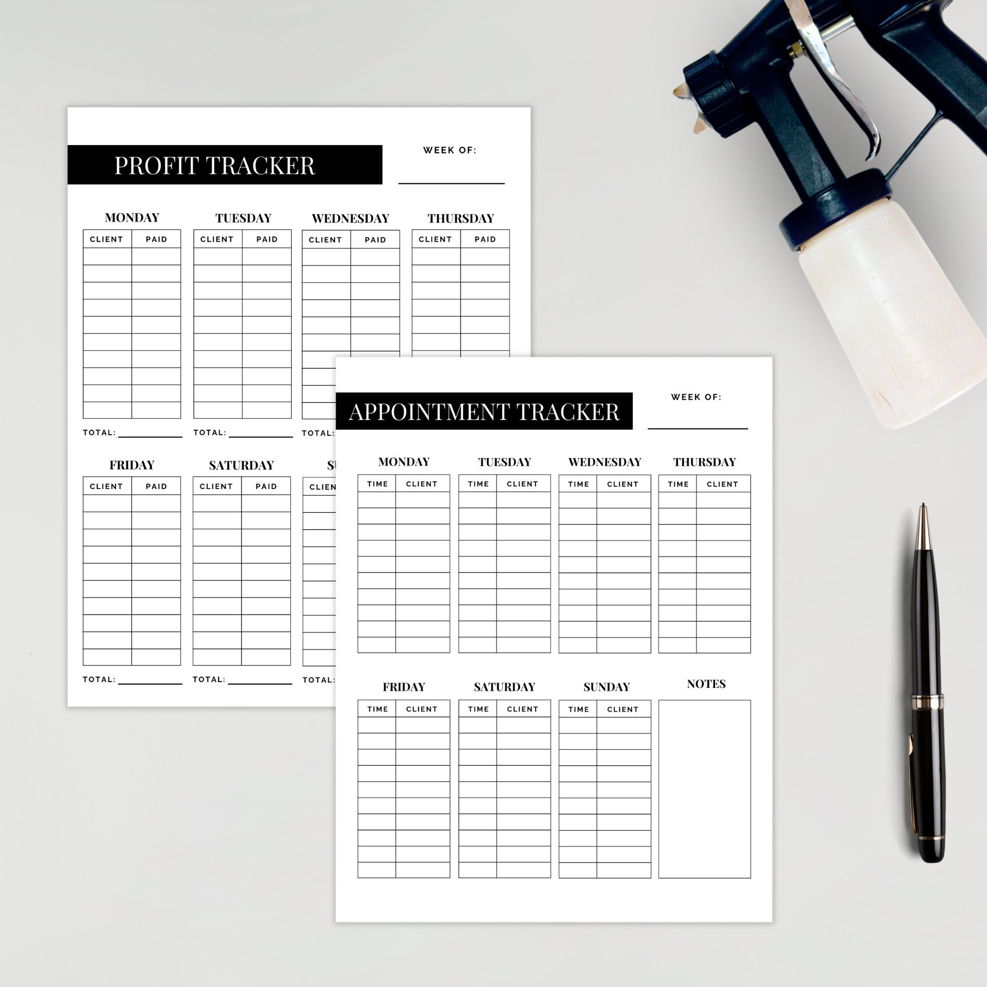 Spray Tan Service Digital/printable Weekly Appointment and Profit ...
