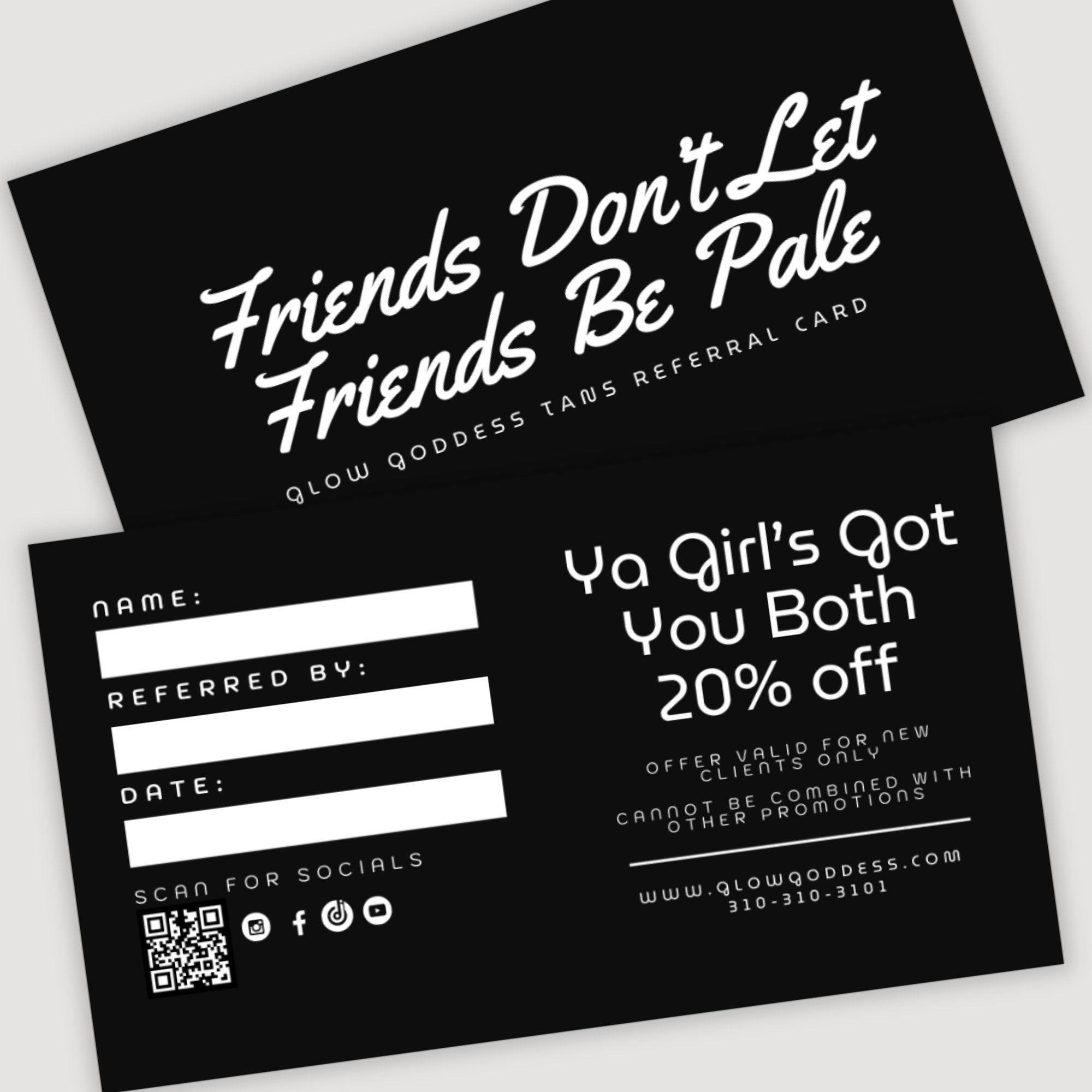 Spray Tanning Referral Card | Spray Tan Refer a Friend Cards | Editable ...
