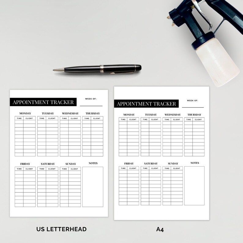 Spray Tan Service Digital/printable Weekly Appointment and Profit ...