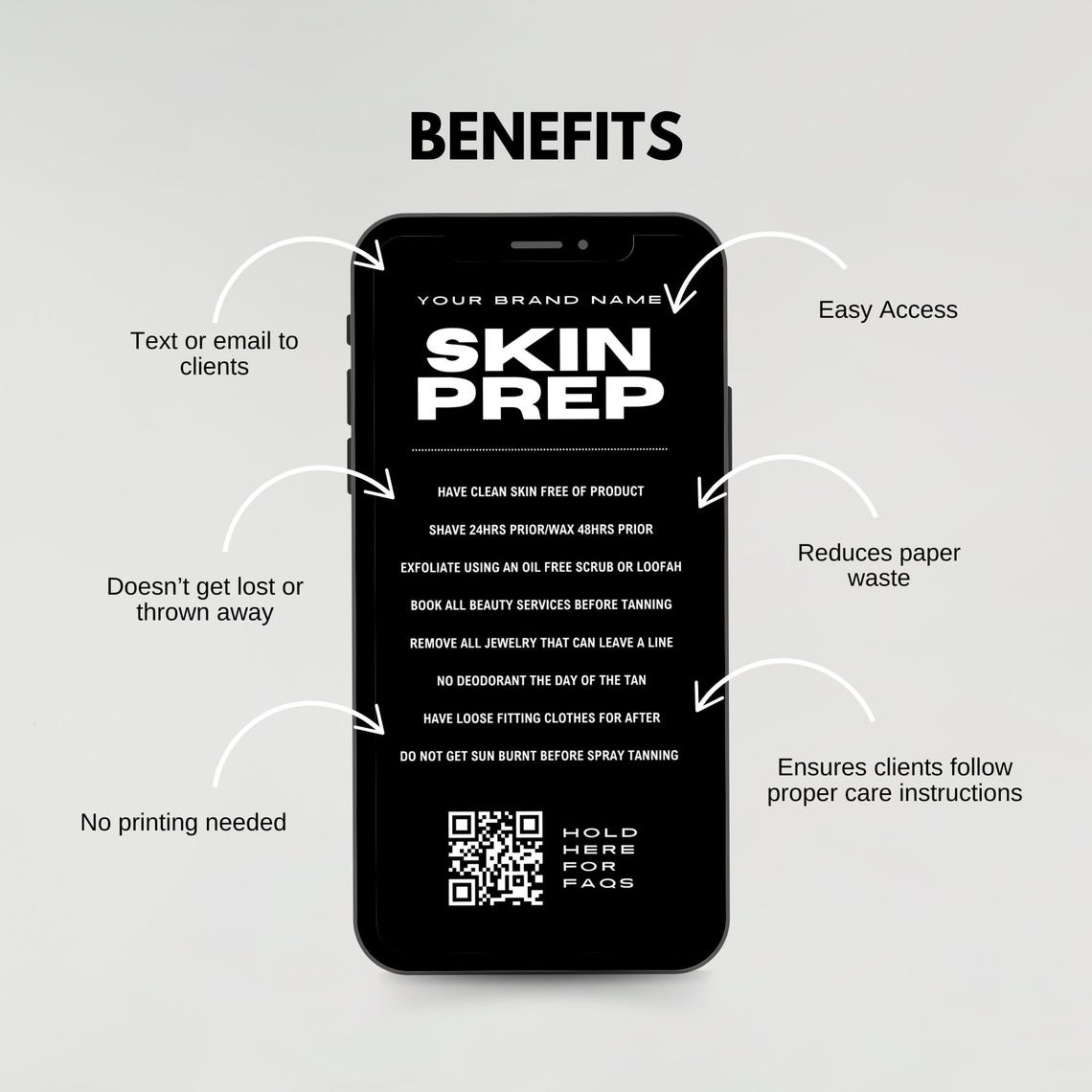 Digital Spray Tan Care Cards Template | Spray Tanning Prep & Aftercare ...
