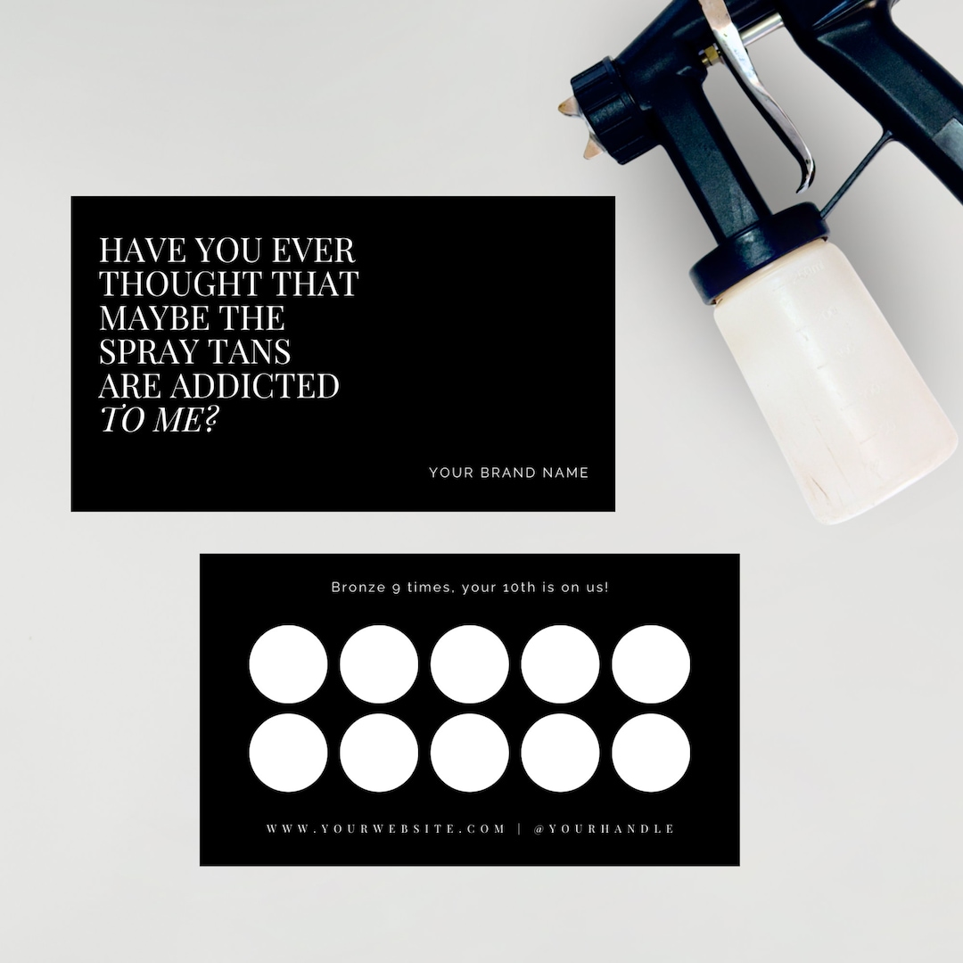 Spray Tanning Loyalty Card | Spray Tan Business Cards | Editable ...