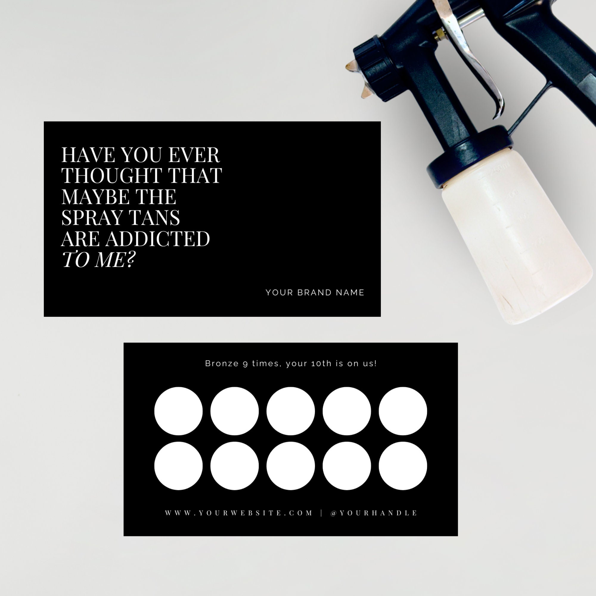 Spray Tanning Loyalty Card | Spray Tan Business Cards | Editable ...