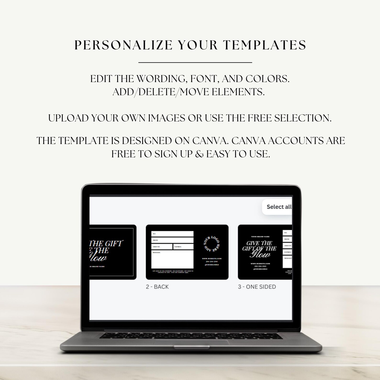 Spray Tanning Gift Card | Spray Tan Gift Voucher Design | Editable ...