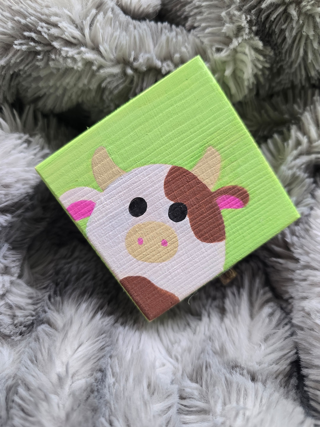 Hand-painted Cute Cow Trinket Box - Etsy