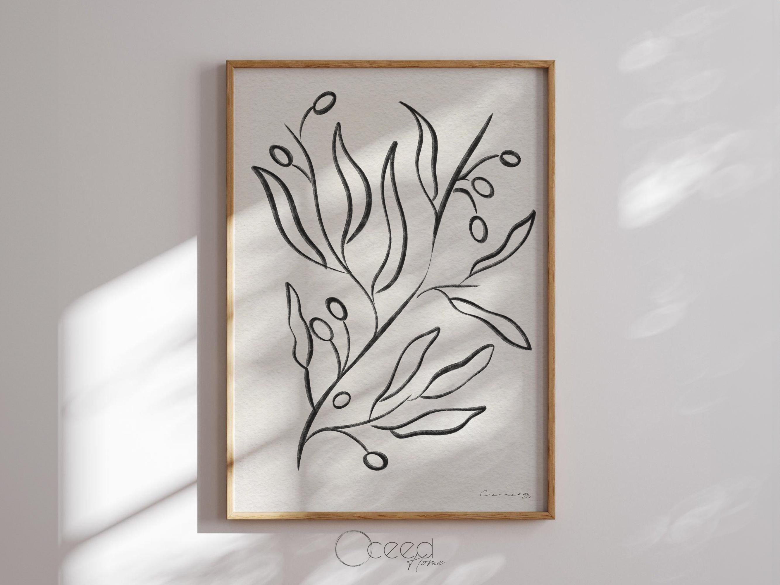 Set of 3 Minimal Line Art Prints Minimal Inspirational Wall Print Peace ...