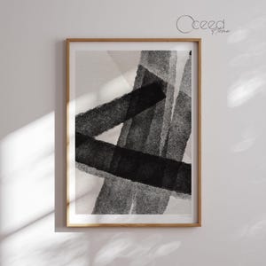 Bold Black and White Abstract Art Print Set of 3 Modern Minimal ...