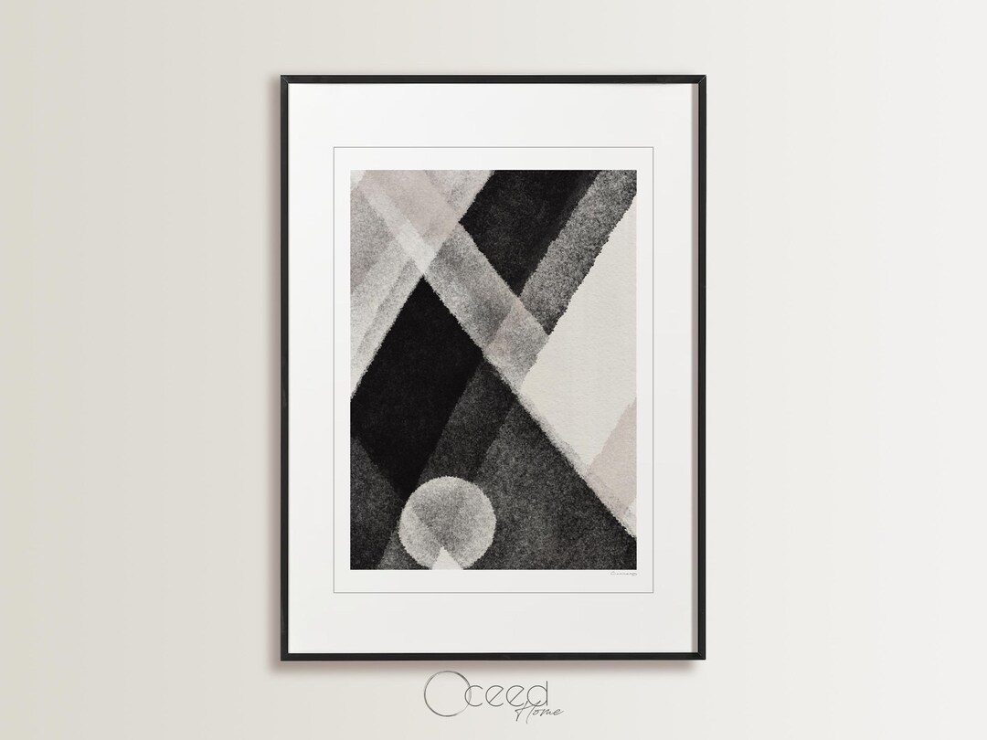 Bold Abstract Monotone Modern Minimal Painting Art Print Instant ...